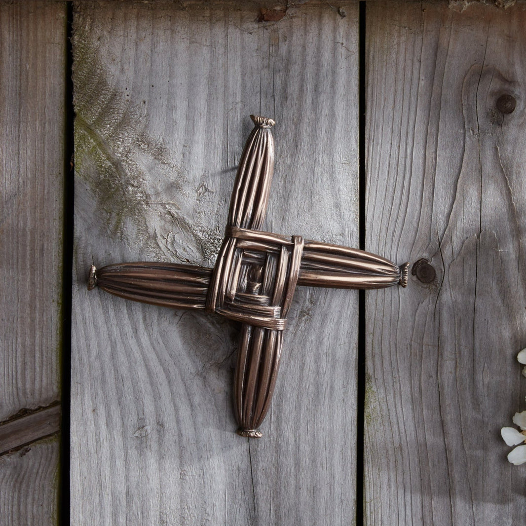 St. Brigid's Cross Bronze Wall Plaque - Wild Goose Studios Ireland
