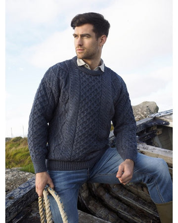Inis Mor Aran Sweater | Denim